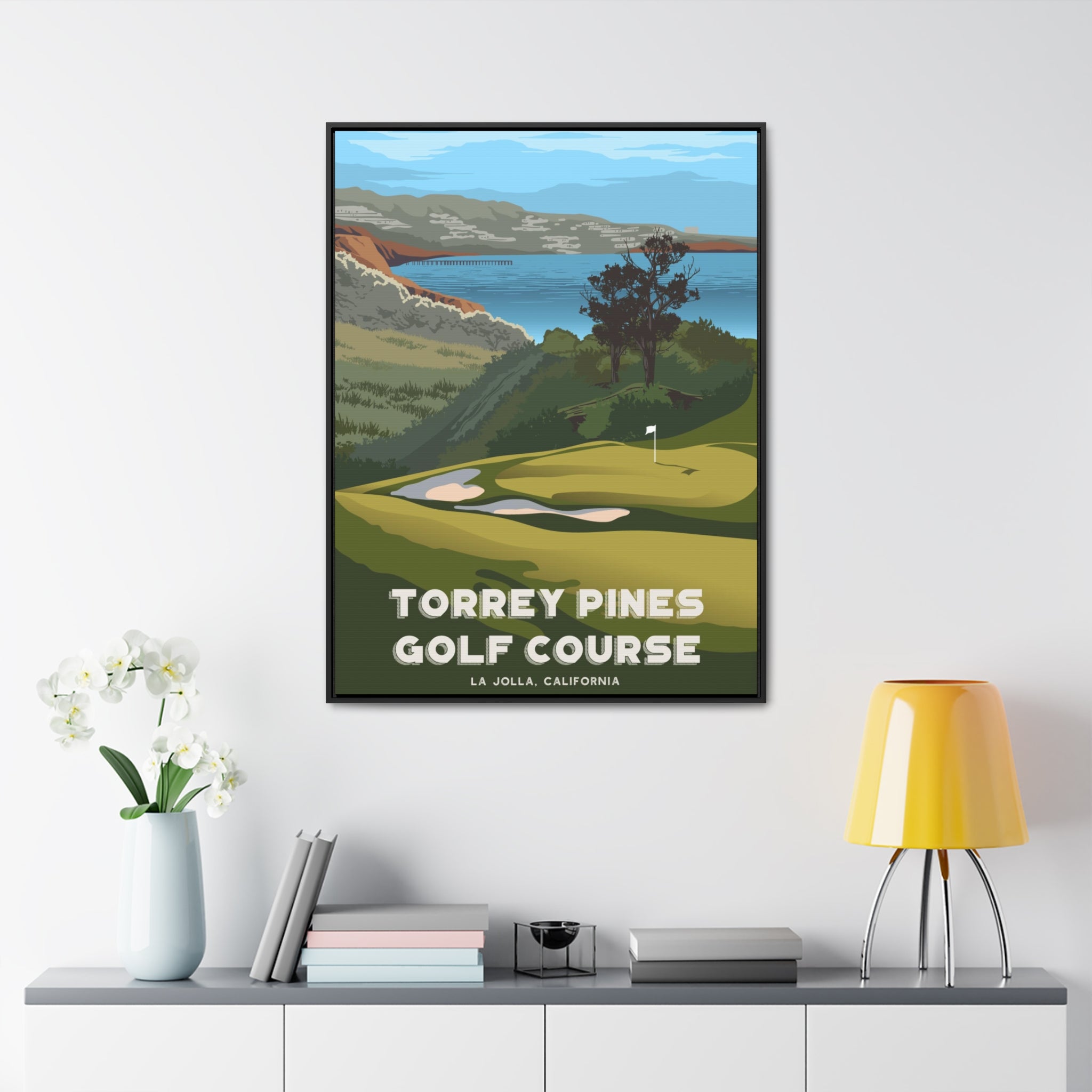 Torrey Pines Golf Course Framed Canvas Print – La Jolla